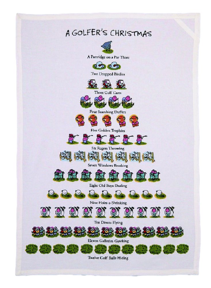 Mistletoe & Co. A Golfer's Chrismtas Kitchen Towel, 18" x 26"