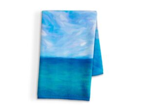 ocean horizon hand towel - ocean view kitchen towel - bathroom hand towel - cotton terry cloth - 15"x25"