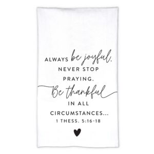 lighthouse christian products be joyful hold onto hope white 100% cotton 28.75 x 20 tea towel