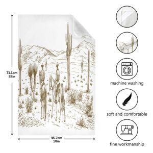 xigua West Desert Cowboys Kitchen Towels Dish Clothes Soft and Rapid Drying and Absorbent 1PCS Dishcloths Reusable Towels for Kitchen Bathroom Hotel Household Hand Towels 29"X18" inch