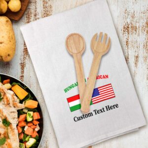 Style In Print Custom Decor Flour Kitchen Towels Hungarian American Countries Countries Flags Cleaning Supplies Dish Towels Personalized Text Here