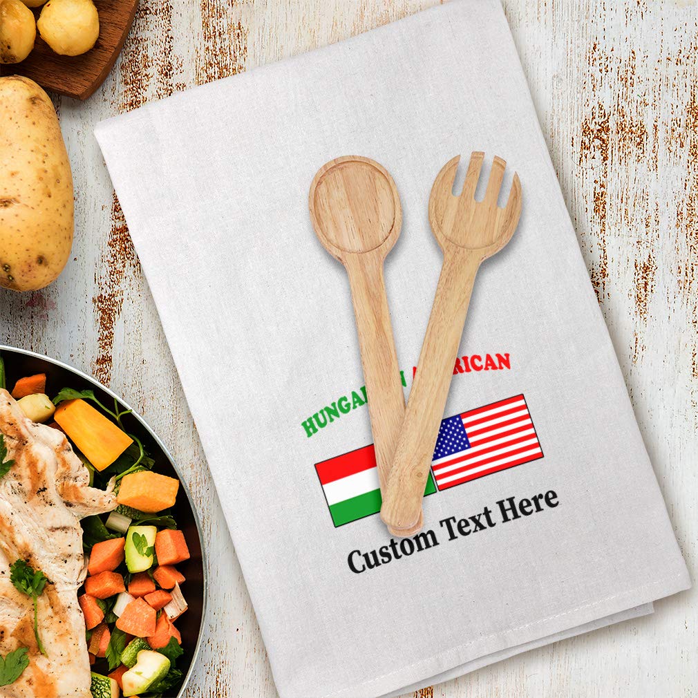 Style In Print Custom Decor Flour Kitchen Towels Hungarian American Countries Countries Flags Cleaning Supplies Dish Towels Personalized Text Here