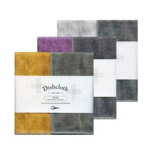 nawrap binchotan charcoal dishcloths, set of 3, white, lavender & tangerine