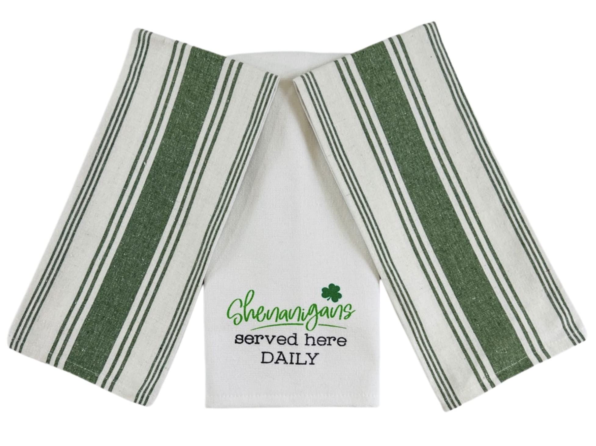 St. Patrick's Day Kitchen Towels: Fun Irish Shenanigans with Plaid Clover All Over Towels (Clover Shenanigans)