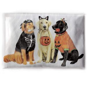 mary lake-thompson halloween dog friends flour sack dish towel