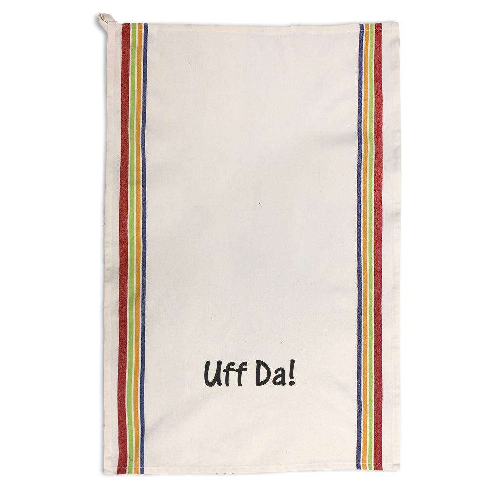 Custom Decor Kitchen Towels Uff Da Funny Foreign Languages Foreign Languages French Cleaning Supplies Dish Towels Multi Stripe Design Only