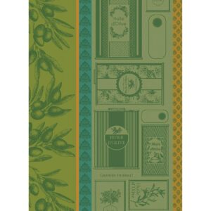 garnier thiebaut huile d'olives vert kitchen towel, 22"x30"