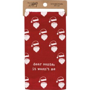 Primitives by Kathy Dear Santa, It Wasn't Me Holiday and Christmas Themed Decorative Kitchen Towel