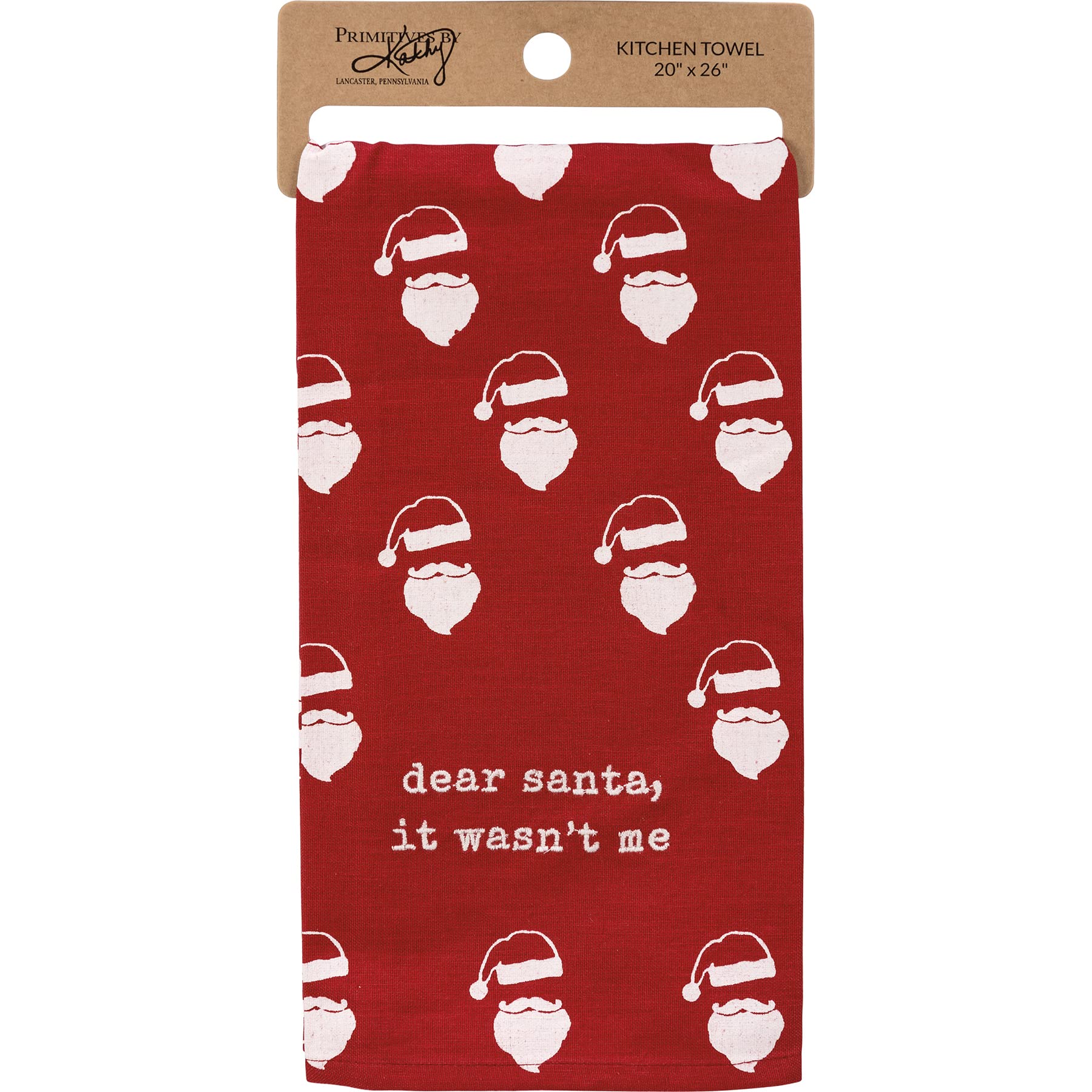 Primitives by Kathy Dear Santa, It Wasn't Me Holiday and Christmas Themed Decorative Kitchen Towel