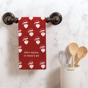 Primitives by Kathy Dear Santa, It Wasn't Me Holiday and Christmas Themed Decorative Kitchen Towel