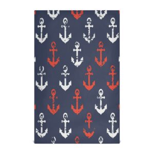 alaza anchor nautical vintage kitchen towels dish bar tea towel dishcloths 1 pack super absorbent soft 18 x 28 inches