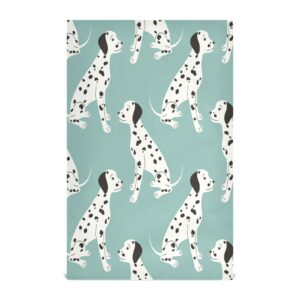 susiyo cute white dalmatian dog kitchen dish towel, set of 4 pcs soft polyester dish cloth for cooking washing, 28 x 18 inch