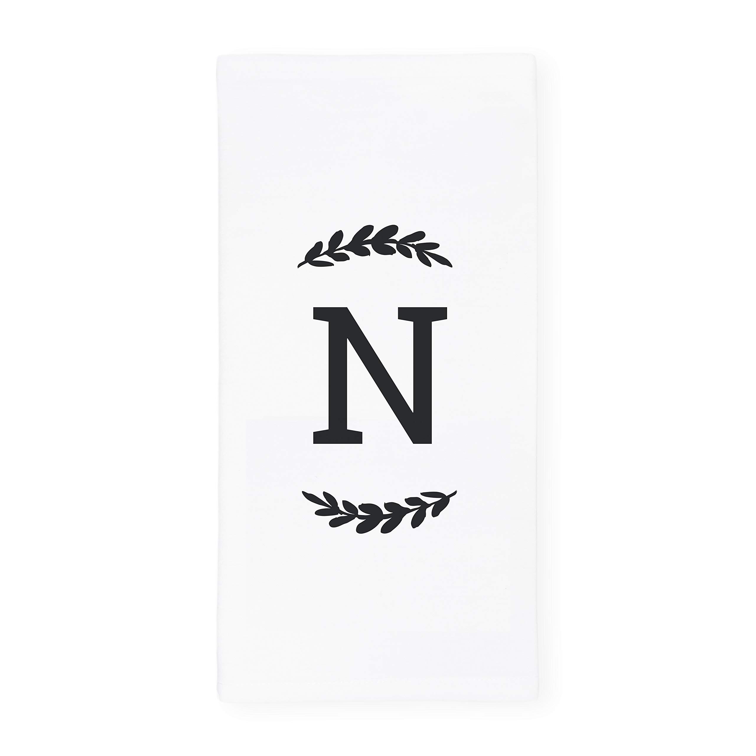 The Cotton & Canvas Co. Personalized Single Monogram Initial N Soft Absorbent Kitchen Tea Towel, Flour Sack Towel, Dish Cloth