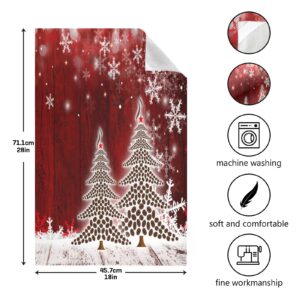 Exnundod Kitchen Dish Towels Christmas Tree Set of 4,Kitchen Towels Snowflake Hanging Dish Cloth Reusable Cleaning Dishcloth Drying Wiping Decorative 18x28inch