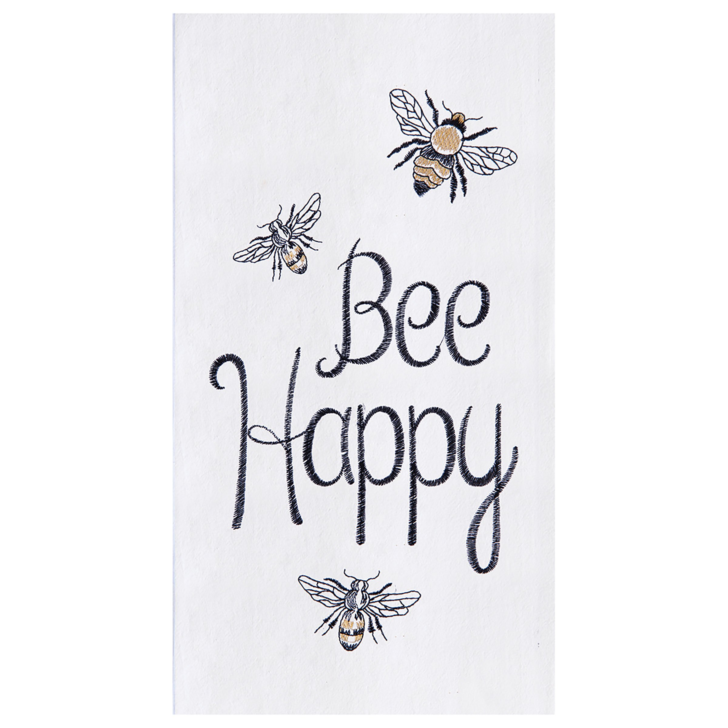 C&F Home Bee Happy Flour Sack Kitchen Towel Decor Decoration 18" x 27" White