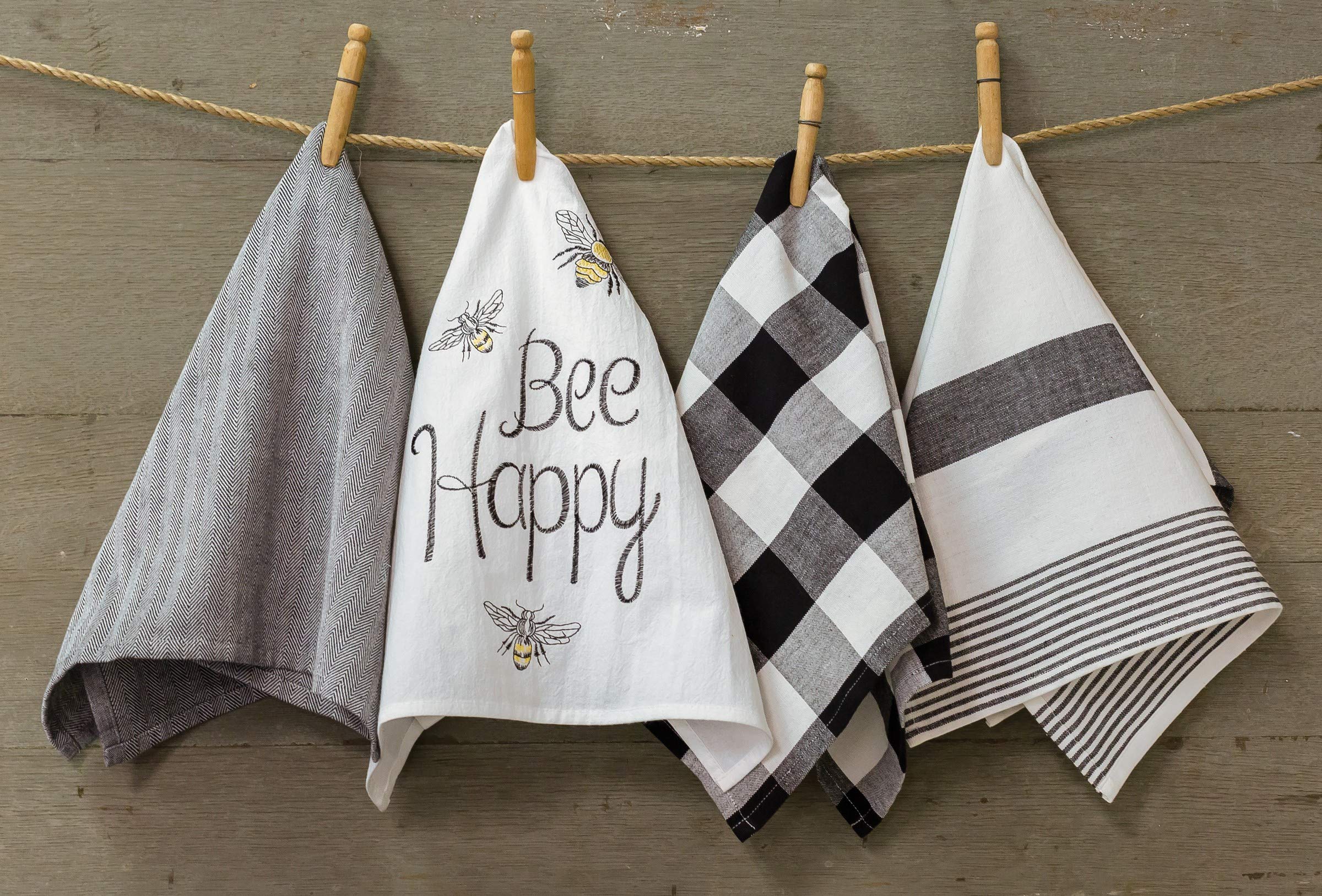 C&F Home Bee Happy Flour Sack Kitchen Towel Decor Decoration 18" x 27" White