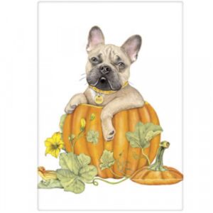 mary lake thompson bt645 frenchie pumpkin flour sack towel