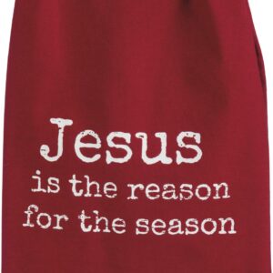 2 Piece Red White Holiday Kitchen Towel Bundle, Merry Be Your Christmas and Jesus Is The Reason