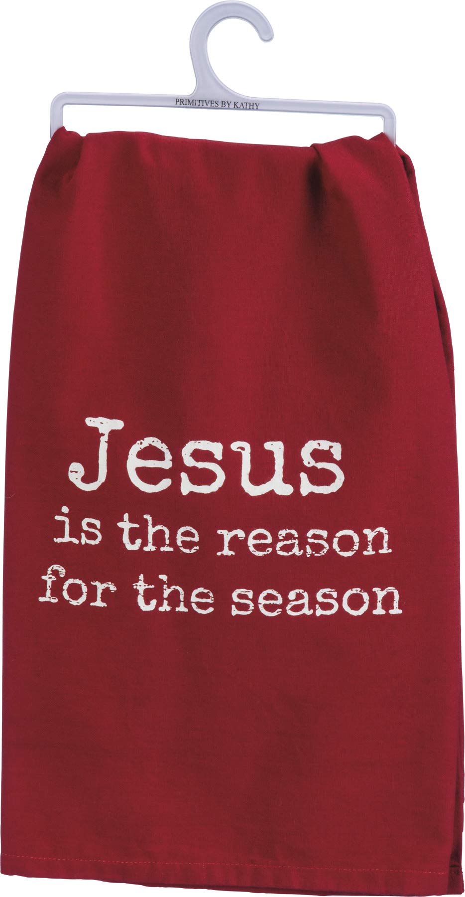 2 Piece Red White Holiday Kitchen Towel Bundle, Merry Be Your Christmas and Jesus Is The Reason