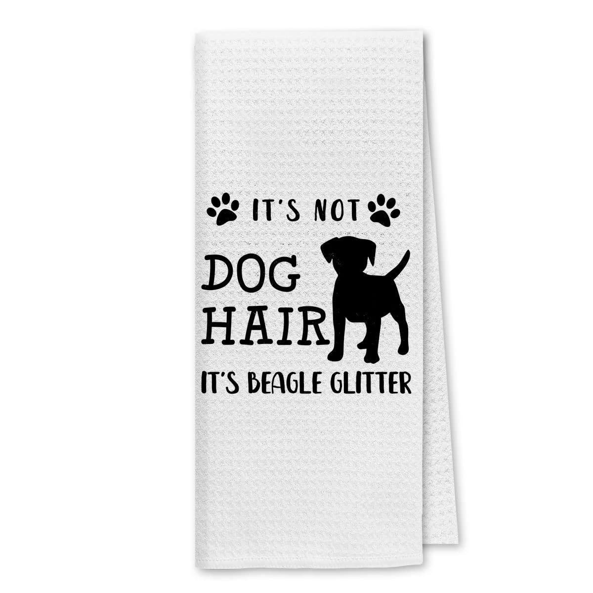 Dibor It’s Not Dog Hair It’s Beagle Glitter Kitchen Towels Dish Towels Dishcloth,Funny Dog Silhouette Decorative Absorbent Drying Cloth Hand Towels Tea Towels for Bathroom Kitchen,Dog Lovers Gifts