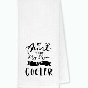 FULSOE My Aunt is Like My Mom But Cooler Kitchen Towels Dishcloths 24"x16",Funny Aunt Auntie Dish Towels Bath Towels Hand Towels,Aunt Auntie Birthday Mother's Gifts from Niece Nephew