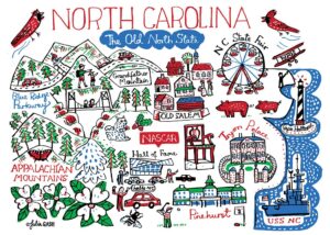 allport editions statescapes north carolina kitchen towel - 100 percentcotton kitchen dish towel, one size