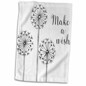 3d rose dandelion make a wish hand towel, 15" x 22", multicolor