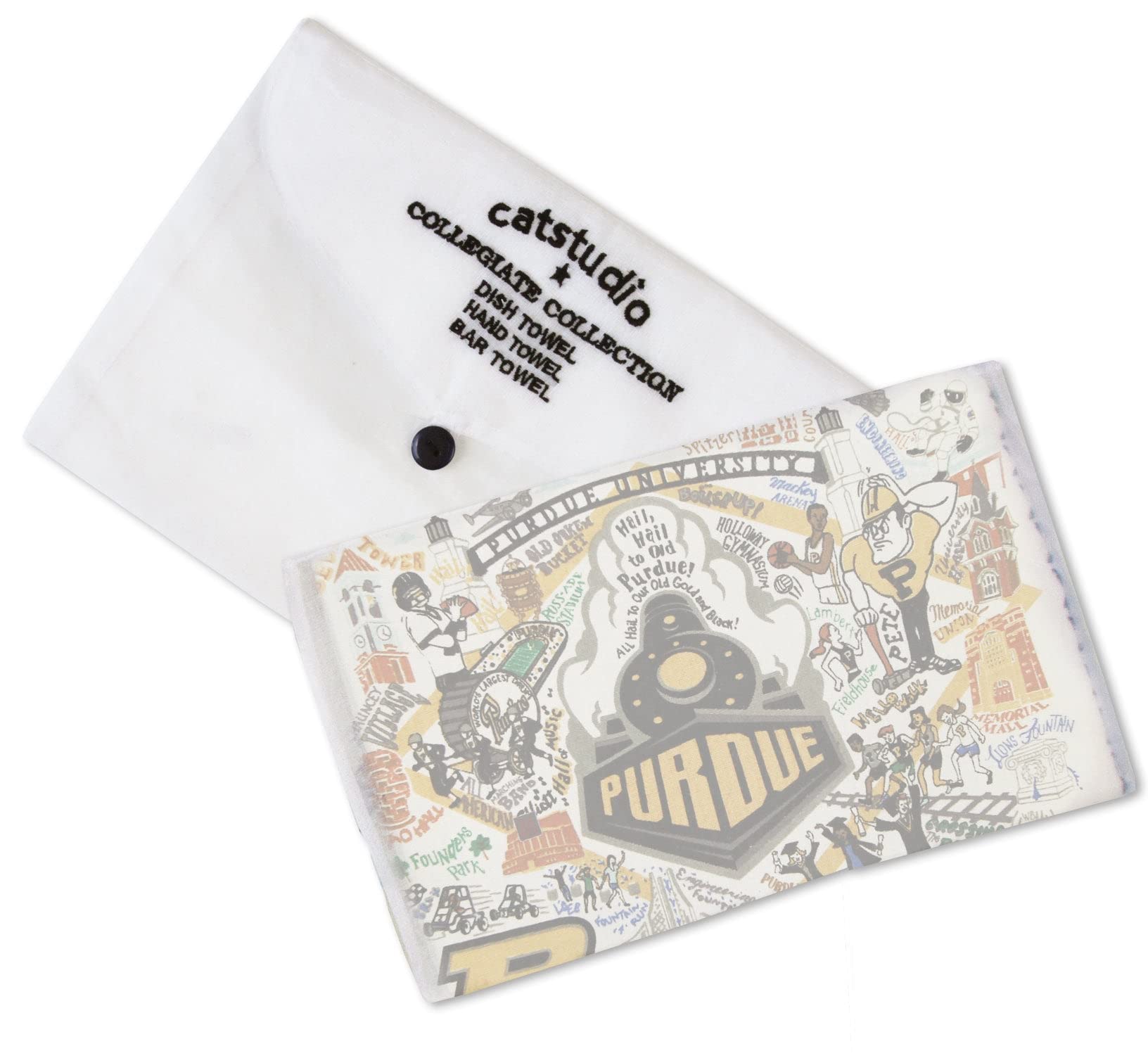 Catstudio Dish Towel, Purdue University Boilermakers Hand Towel - Collegiate Kitchen and Tea Towel for Purdue Fans - Perfect Graduation Gift, Gift for Students, Parents and Alums