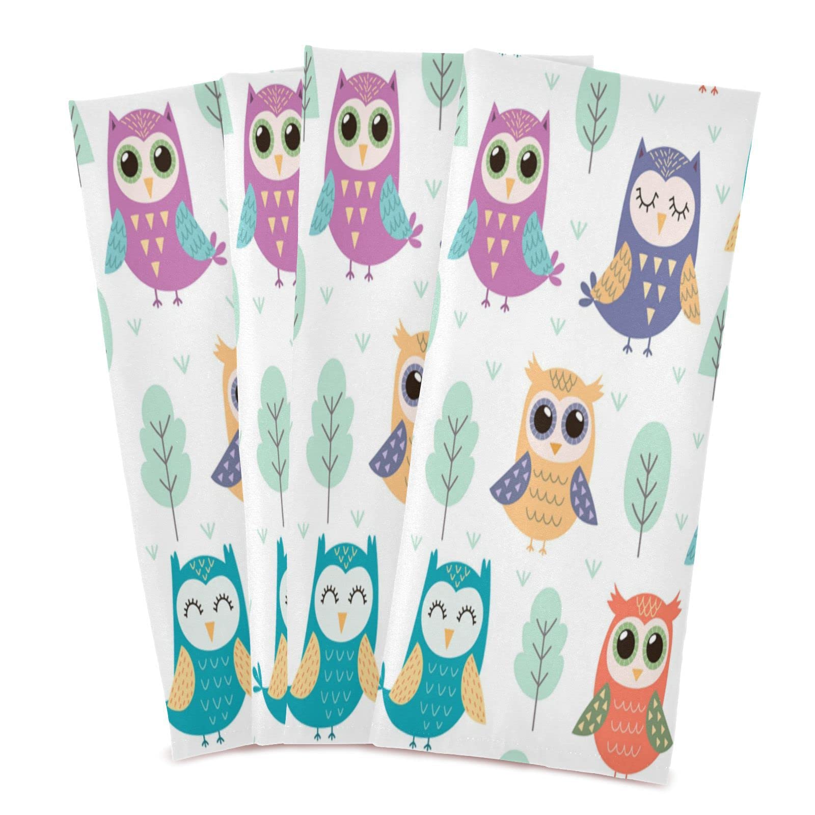 Kigai 6 Pack Tree Cute Owl Kitchen Towels Soft Highly Absorbent Dish Towels Reusable Tea Towels Set 28 x 18 Inch