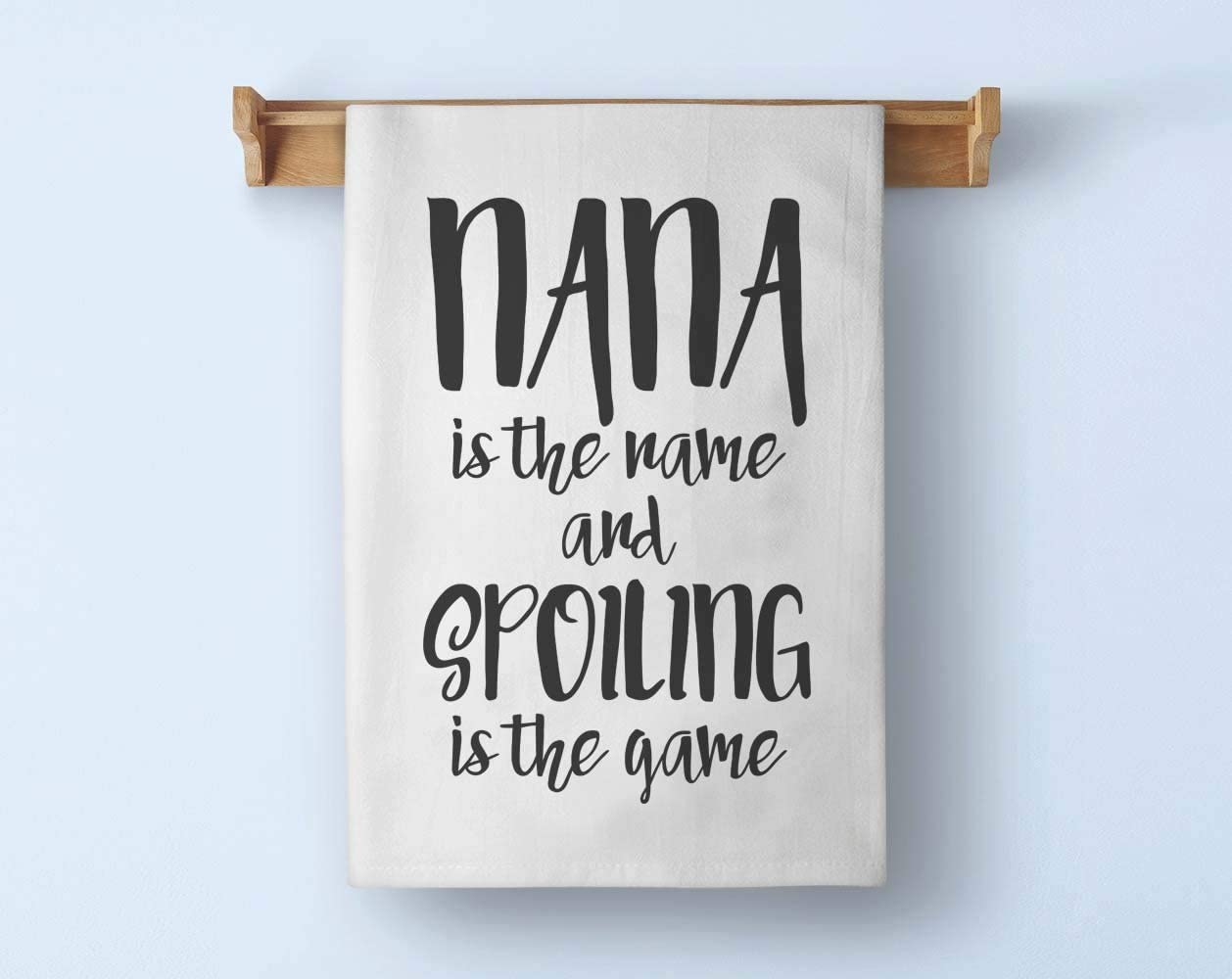 Honey Dew Gifts, Nana is The Name and Spoiling is The Game, Cotton Flour Sack Dish Towels, 27 x 27 Inch, Made in USA, Kitchen Towel, Grandma Gifts, Nana Gifts, Grandparents Day Gift