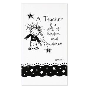 enesco children of the inner light teacher wisdom and guidance dish cloth tea towel, 26 inch, black and white