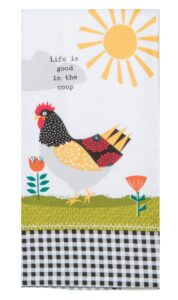 kay dee designs farm charm chicken dp terry dish towel, 16 x 20, various