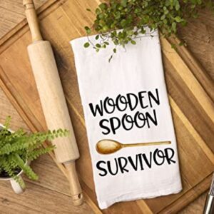 Wooden Spoon Survivor Kitchen Towel/Dish Cloth/Funny/Gift Idea