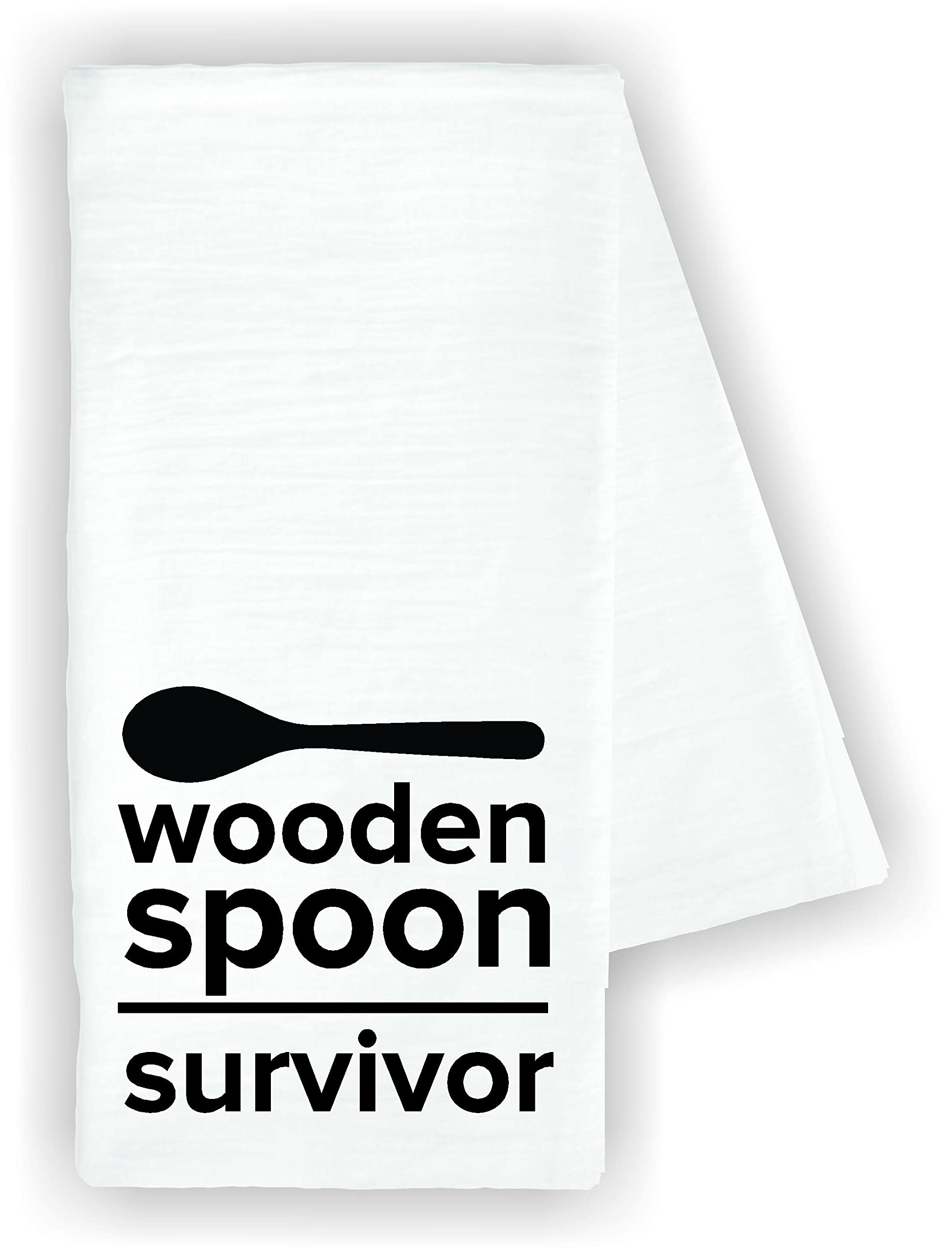 Kitchen dish towel Wooden Spoon survivor funny cute Kitchen Decor drying cloth…100% COTTON