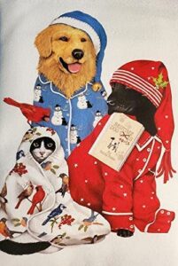 mary lake thompson pajama pets dog cat dish towel