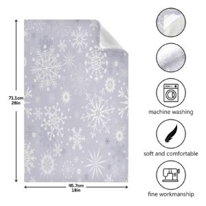 ALAZA Gray White Winter Snowflakes Christmas Decorative Kitchen Dish Towels Set of 4,Soft and Absorbent Kitchen Hand Towels Home Cleaning Towels Dishcloths,18 x 28 Inch