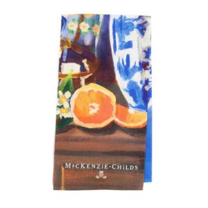 Mackenzie-Childs Royal Check Still Life Dish Towel - Vase