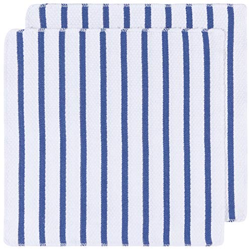 Now Designs Basketweave Kitchen Dishcloth, Set of Two, Royal Blue