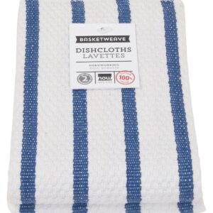 Now Designs Basketweave Kitchen Dishcloth, Set of Two, Royal Blue