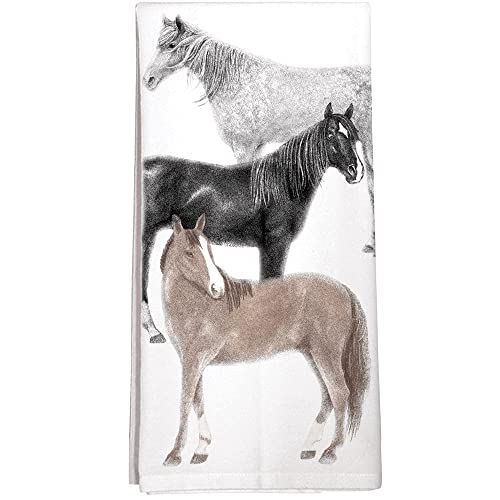 Mary Lake-Thompson Montgomery Street Three Horses Cotton Flour Sack Dish Towel