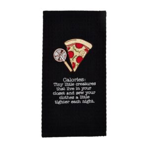 mud pie circa kitchen waffle weave towel, pizza, 26" x 16.5"