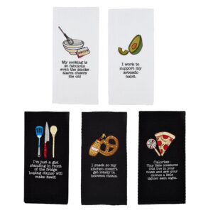 Mud Pie Circa Kitchen Waffle Weave Towel, Pizza, 26" x 16.5"