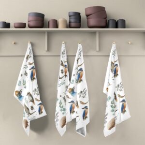 Australia Animal Bird Kitchen Towel Set Kangaroo Birds Dish Towel Set of 6 Tea Towels Large 28''x18'' Multi-Purpose Washing Cloth Home Decorative Lint-Free Dishcloths for Restaurant Household Use