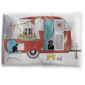 mary lake-thompson red camper flour sack dish towel