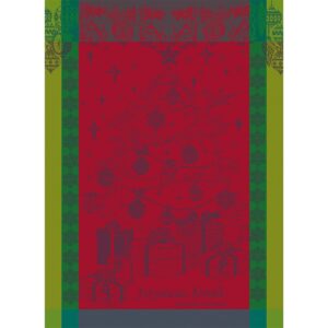 garnier-thiebaut, reveillon noel french christmas jacquard kitchen/tea towel, 100% cotton