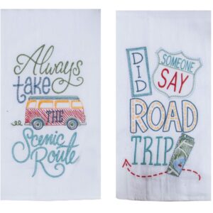 Always Take The Scenic Route And Did Someone Say Road Trip 2 Piece Embroidered Kitchen Towel Bundle