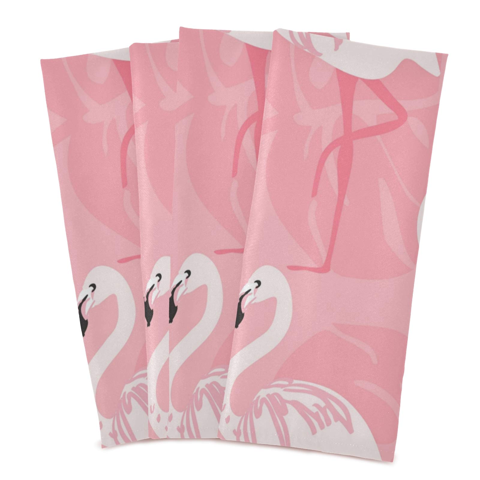 Qilmy Flamingo Kitchen Dish Towel Set of 6, Soft Absorbent Dish Cloths Decorative Tea Bar Drying Towels, 28 x 18 Inch