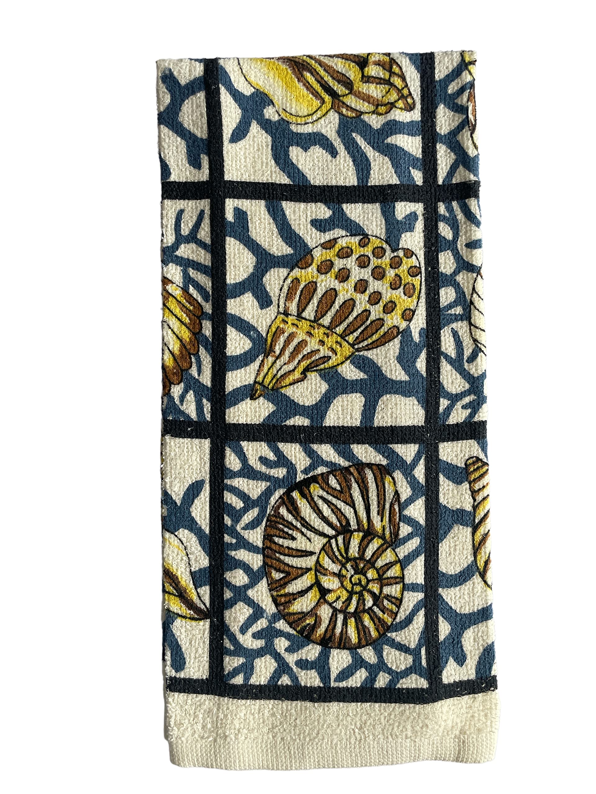 Petal Cliff Set of 4, Nautical Coastal Seashell Design Kitchen Towels Dish Towels Kitchen Towels for Kitchen Decorative Size: 15 x 25 inch.