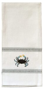 taylor & co blue crab embroidered kitchen towels pack of 6