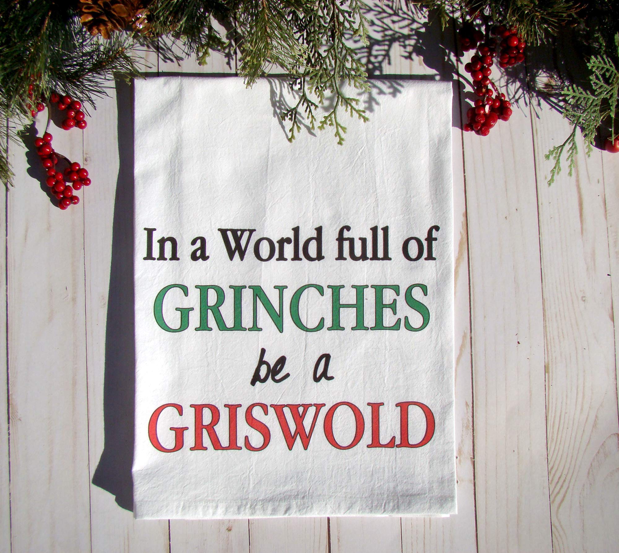 Grinch Griswold Christmas tea towel handmade